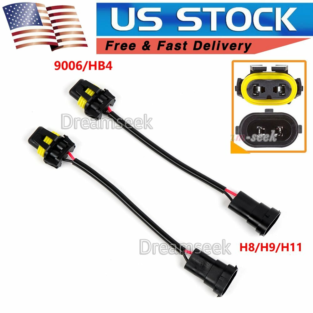 9006 Bulb to H8 H9 H11 Conversion Harness Socket Adapter for Headlight ...