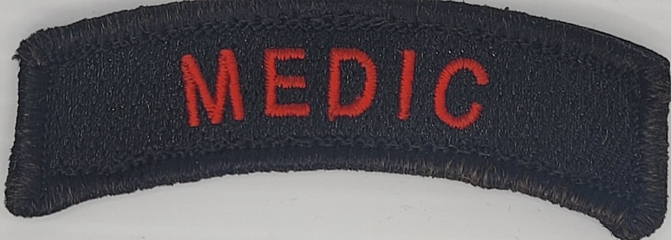 MEDIC Rocker Tab Black Red Tactical Hook Embroidered Morale Patch Arc ...