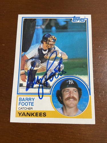 1983 Topps Barry Foote Autographed Baseball Card New York Yankees | eBay