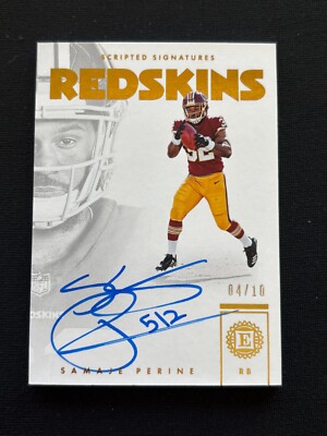 Samaje Perine 2017 Encased Inscription Auto Autograph "512" Redskins ...