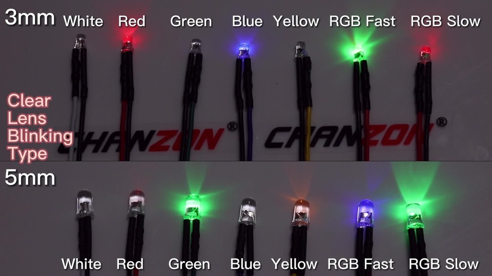 20PCS 9V 12V 3mm 5mm Pre Wired LED lights Emitting Diode Kit White Red ...