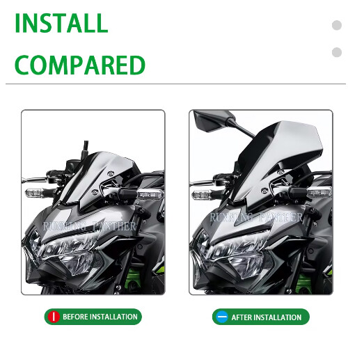For KAWASAKI Z900 Z650 Motorcycle WindScreen Windshield Viser Visor ...