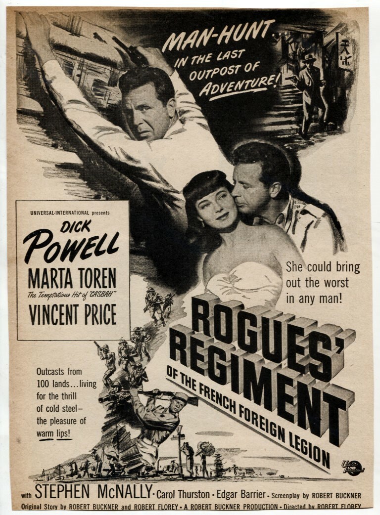 VTG "Rogues Regiment" 1948 Dick Powell Vincent Price Movie Magazine Print AD | eBay