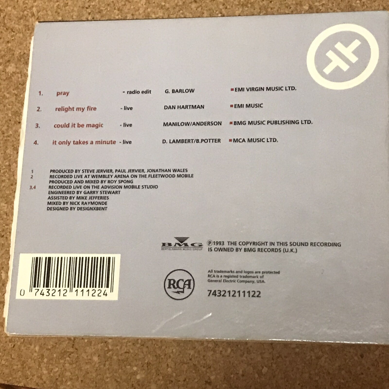 Take That - Pray 4 Track CD Single Digipak Australian Souvenir Edition ...