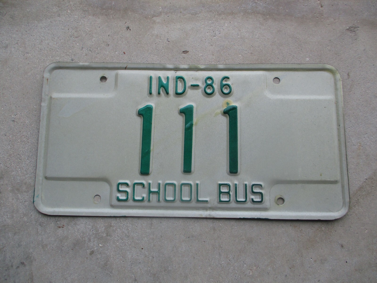 Indiana 1986 School BUS license plate # 111 | eBay