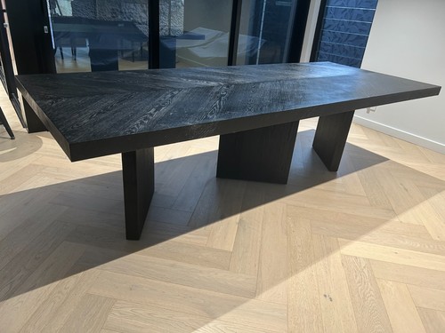 FREE Coco Republic black wood dining table- seats 10 | eBay Australia