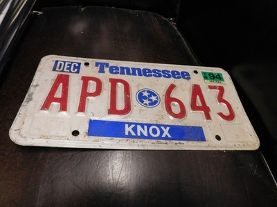 Red Letter Tennessee License Plate Expired Tag TN APD 643 KNOX | eBay