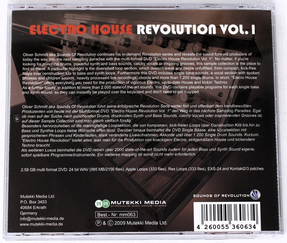 Mutekki Media Electro House Revolution Vol.1 Sample/Sound Library ...