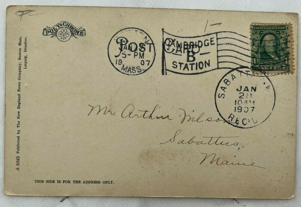 Antique Gore Hall Harvard University Cambridge Boston MA Color Postcard ...