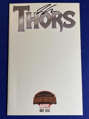 THORS # 1 (2015 ) Blank Variant Female Thor Secret Wars Signed by Jason ...