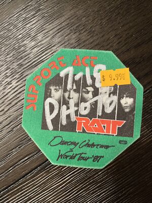 RATT - Dancing Undercover World Tour ’87 Green Support Act Pass sticker ...