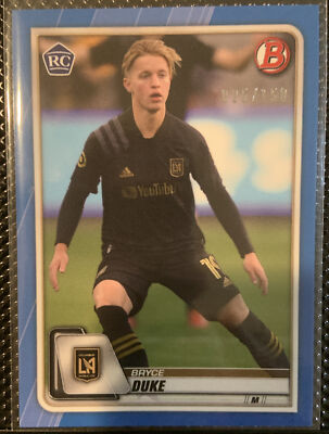2020 Bowman MLS Soccer BRYCE DUKE #45 Rookie Los Angeles FC Blue 025/ ...