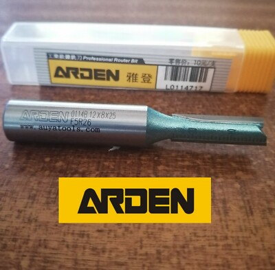 Arden Professional TCT 2 Flute straight Router Bit - Size 12mm x 8mm x ...