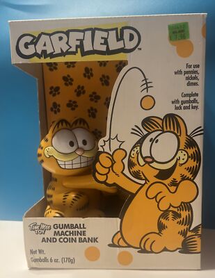 Vintage Garfield Gumball Machine and Coin Bank 1978 Timmee Toy In Box ...