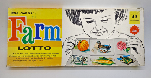 John Sands Vintage 1956 ~FARM LOTTO~ Ed-U-Cards board game. Made in ...