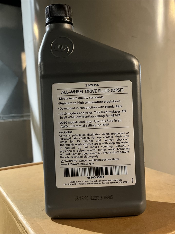 New Genuine Acura Dual Pump DPSF Fluid Differential Oil Gear 082009007 ...