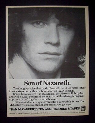 Dan McCafferty Debut Solo Album (Nazareth) 1978 Short Print Poster Type ...