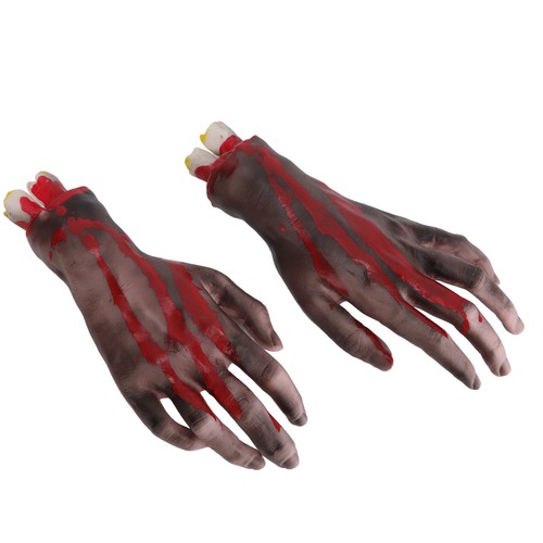2Pcs Lifelike Fake Severed Hands for Halloween Party Props & Stage ...