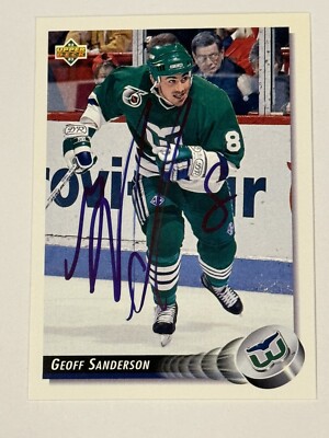 Geoff Sanderson 1992-93 Upper Deck Signed Autograph Auto Card Hartford ...