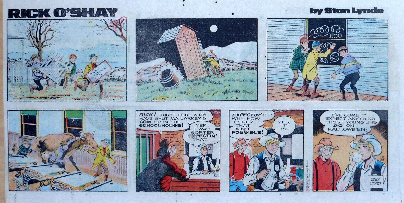 Rick O'Shay by Stan Lynde - full color Sunday comic page - October 31 ...