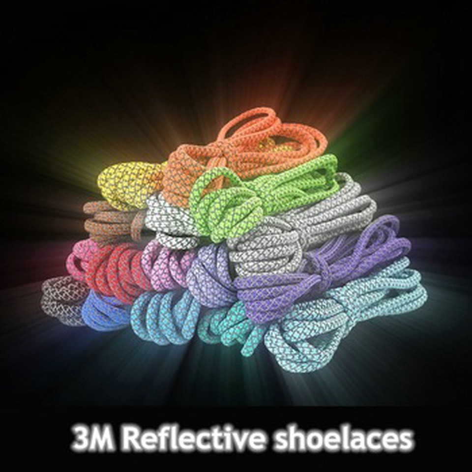 Premium ROUND Reflective SHOE LACES - Sport Sneaker Boot Casual Shoe ...