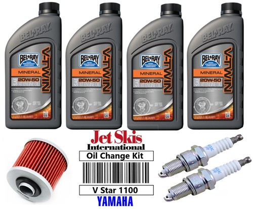 Yamaha V Star 1100 Oil Change Tune Up Kit 20W50 4 Liters Spark Plugs ...