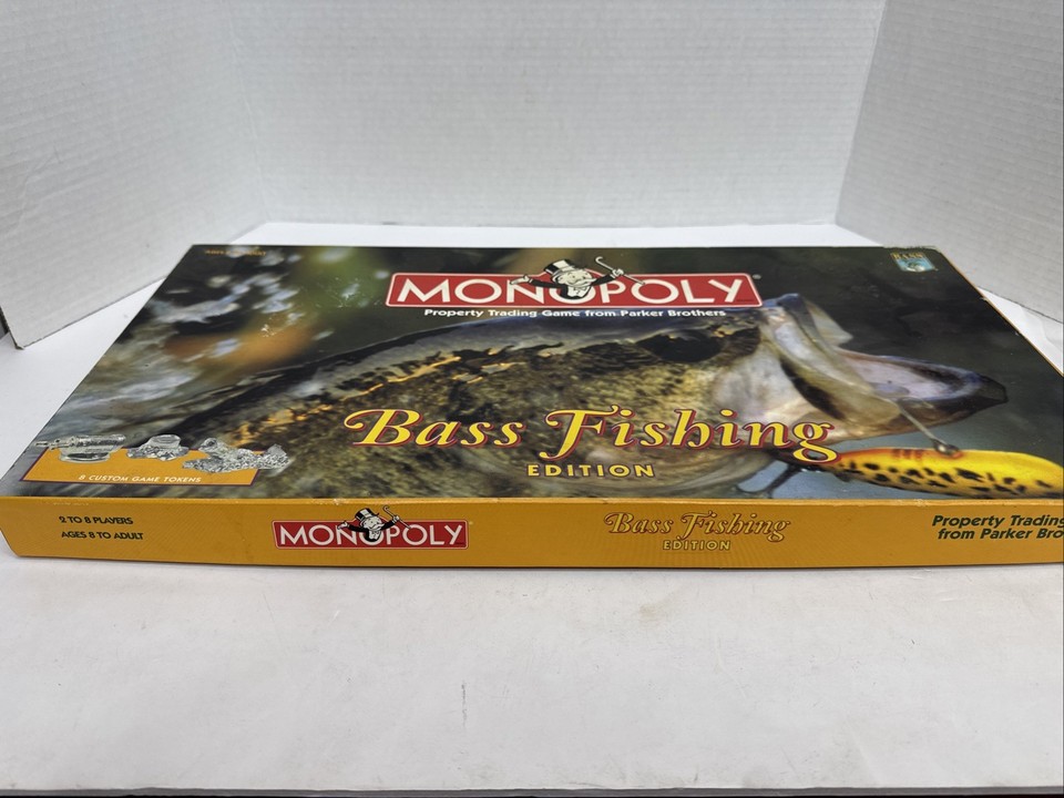 Monopoly Bass Fishing Edition COMPLETE USAopoly 2005 Outdoors Fish Lake ...