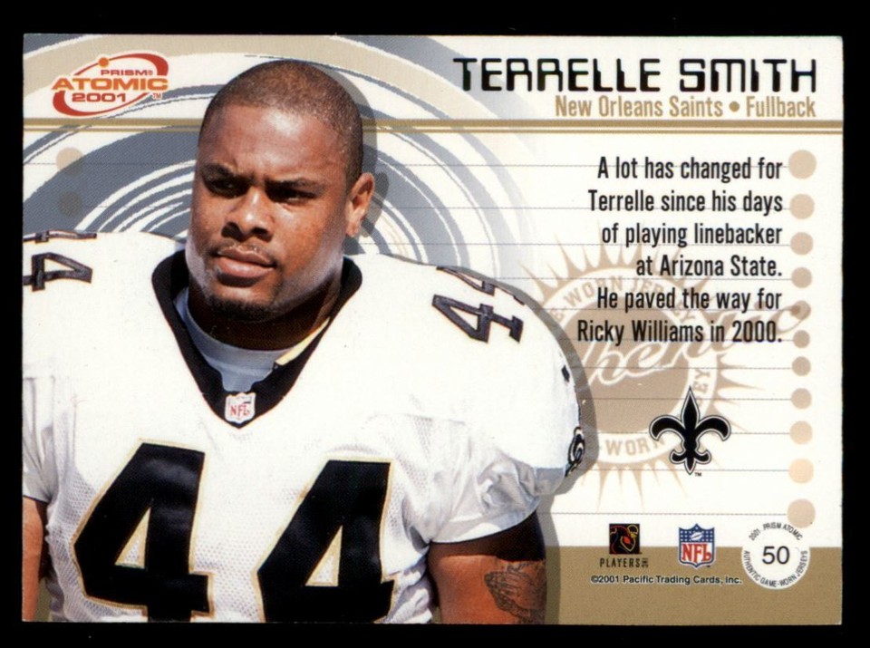 2001 Pacific Prism Atomic Terrelle Smith New Orleans Saints #50 | eBay