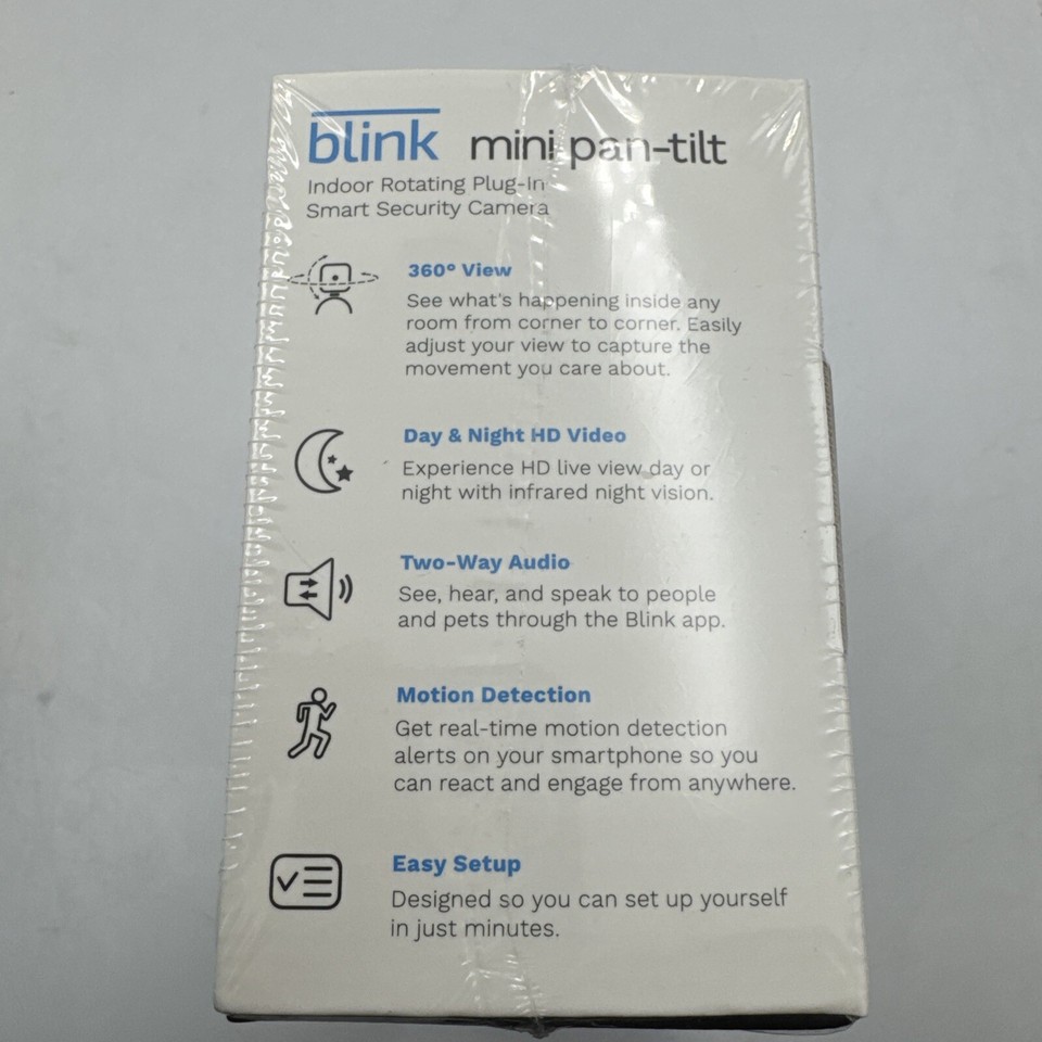 Blink Mini Pan-Tilt Rotating HD Indoor Wired Smart Security Camera 2 ...