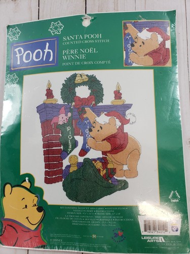 SANTA POOH WINNIE THE POOH CHRISTMAS CROSS STITCH KIT BY LEISURE ARTS ...