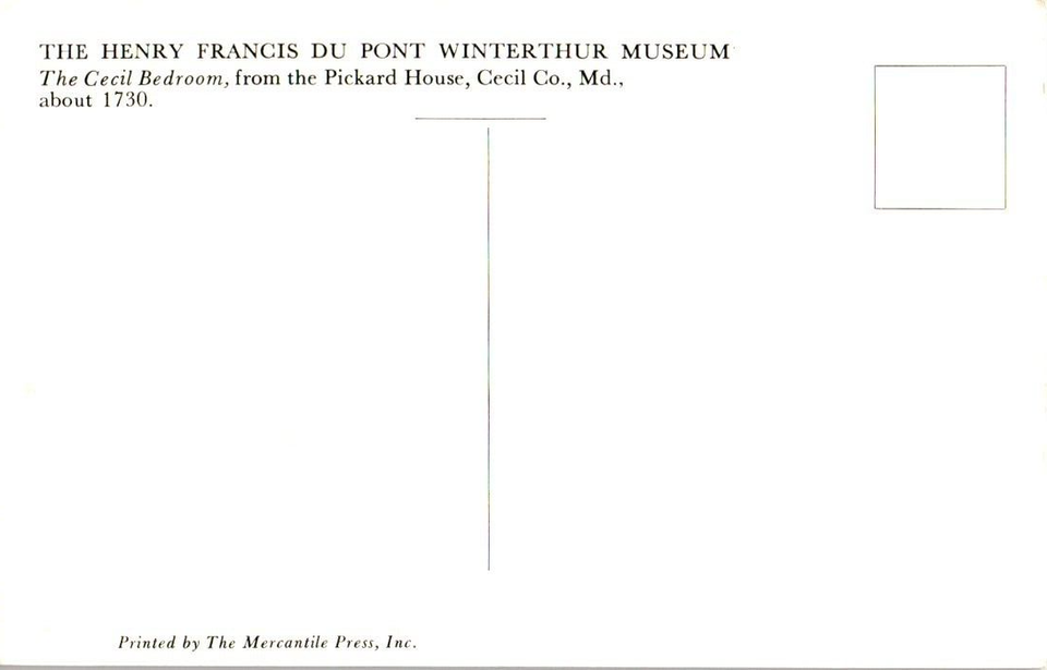 Vintage Post Card The Cecil Bedroom From The Pickard House Md Unposted ...