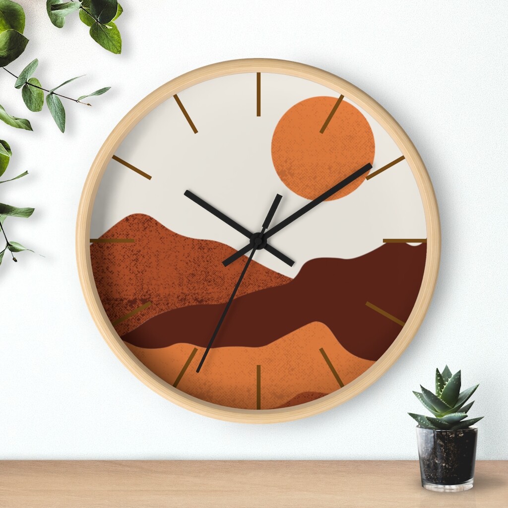 Wall Clock, Clocks, Desert, Organic Theme, Wooden Clock, Time, Wall ...