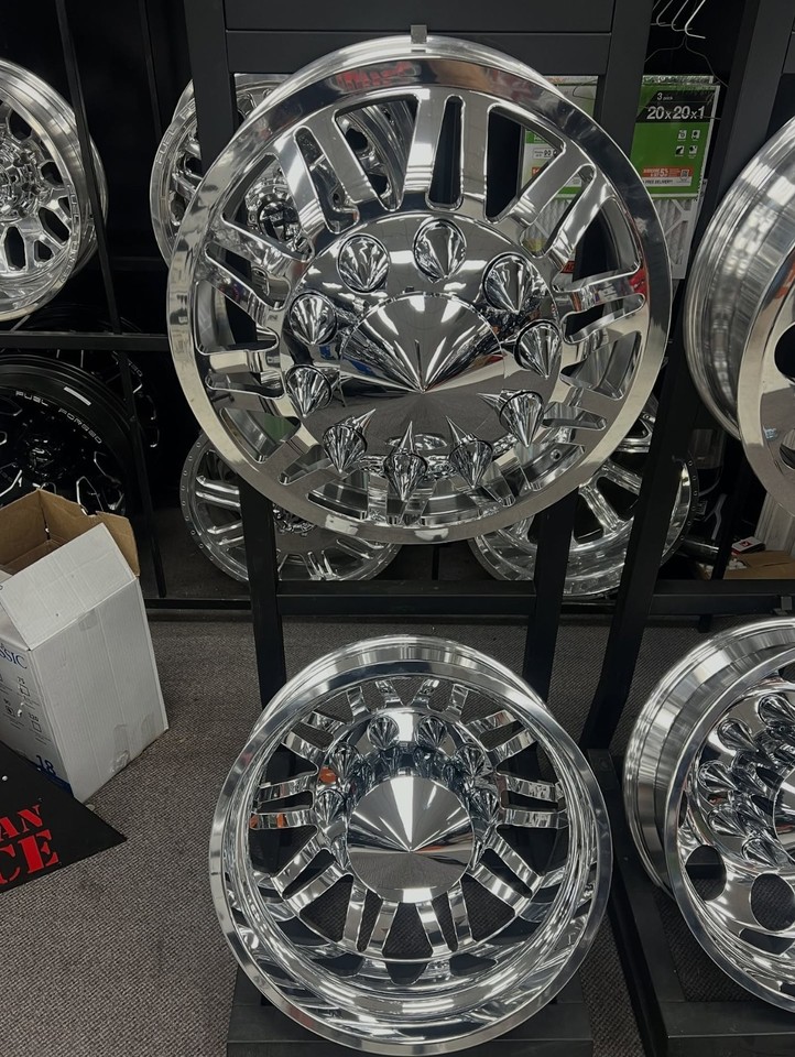 24" M9 FORGED CUSTOM RIMS WHEELS FOR DUALLY TRUCK CAP ADAPTERS CAPS ...