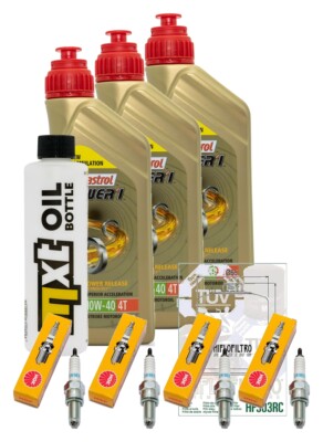 Service-Kit 3 L Öl Castrol 10W-40 + Ölfilter Hiflo + 4x Zündkerze NGK ...