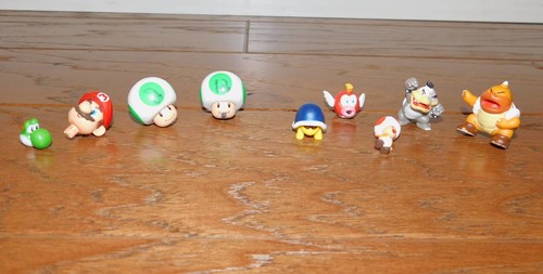 Super Mario 1"Mini-Figures LOT 9 Buzzy Beetle Cheep Cheep Toad Morton ...