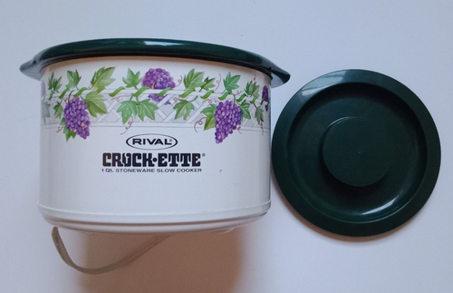 Rival Crock-Ette Pot With Lid Green White Purple Grapes | eBay