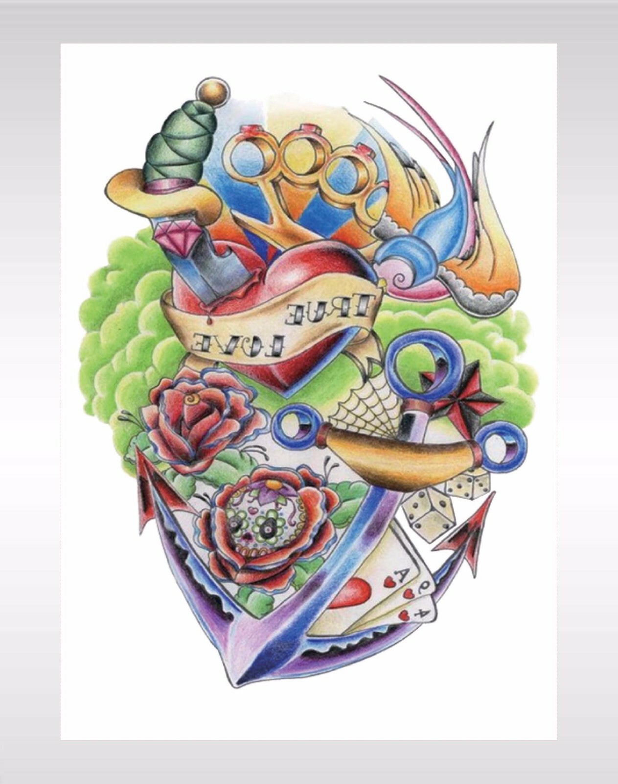 tramp stamp cover up ideas flower large 8.25" temporary arm tattoo | eBay