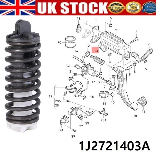 New Clutch Pedal Return Spring Repair Kit 1J2721403A for VW Audi Skoda ...