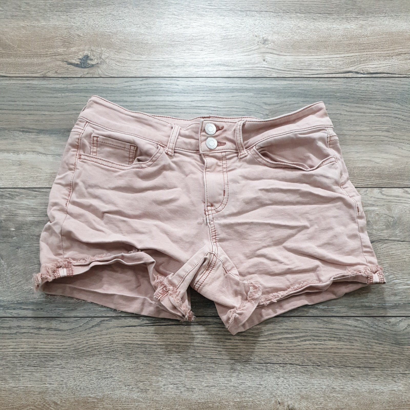 So Women Cut Off Booty Shorts Sz 29 Midi 9 Pink Rose Denim Daisy Dukes ...