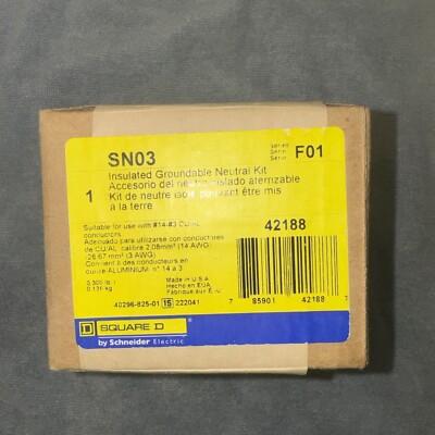 NEW Square D SN03 Insulated Groundable Neutral Kit | eBay