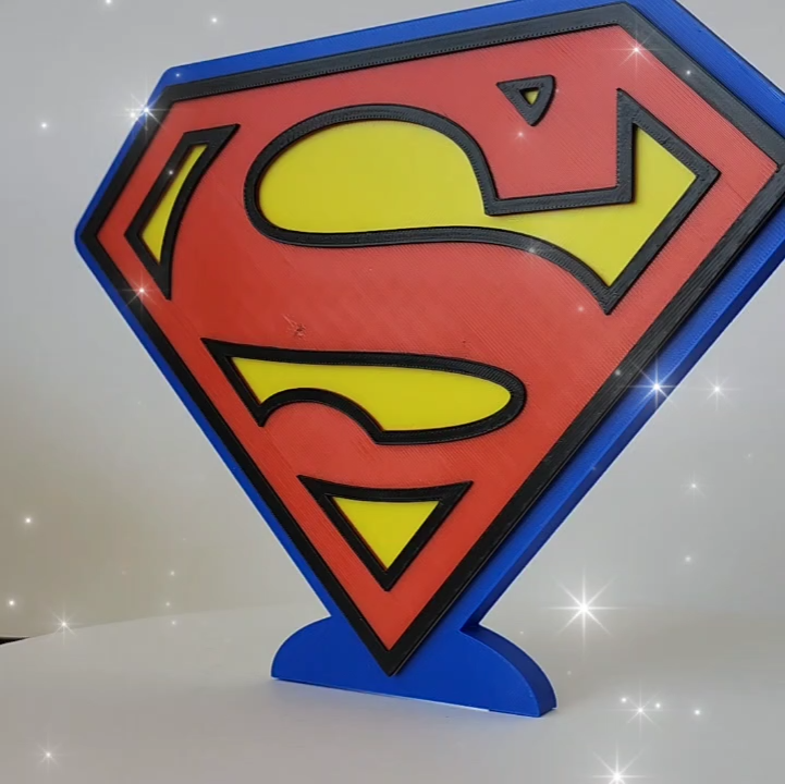 Superman Emblem 3D printed Logo Stand | Collectible | Shelf Desk Art ...