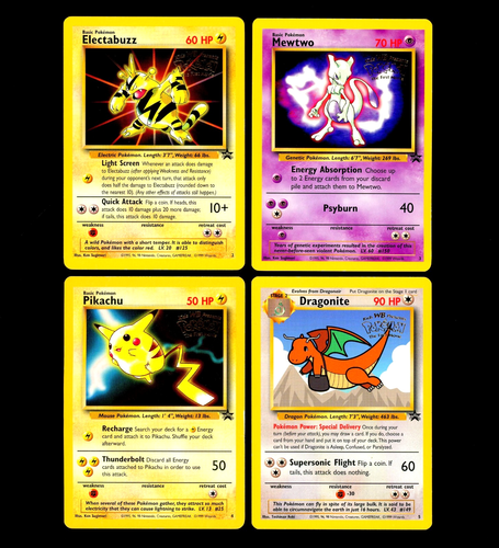 Pokemon BLACK STAR PROMO Complete KIDS WB STAMPED Cards PIKACHU Mewtwo ...