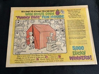 #18 FUNNY FACE FUN HOUSE CONTEST Sunday Comics Section Advertisement ...