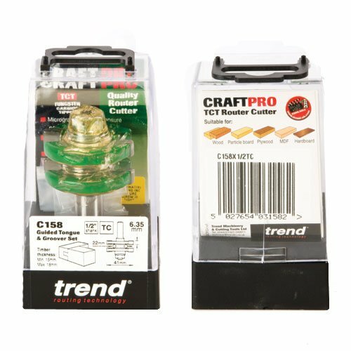 Trend C158X1/2TC CraftPro Tongue and Groover Router Cutter 41mm Dia x 1 ...