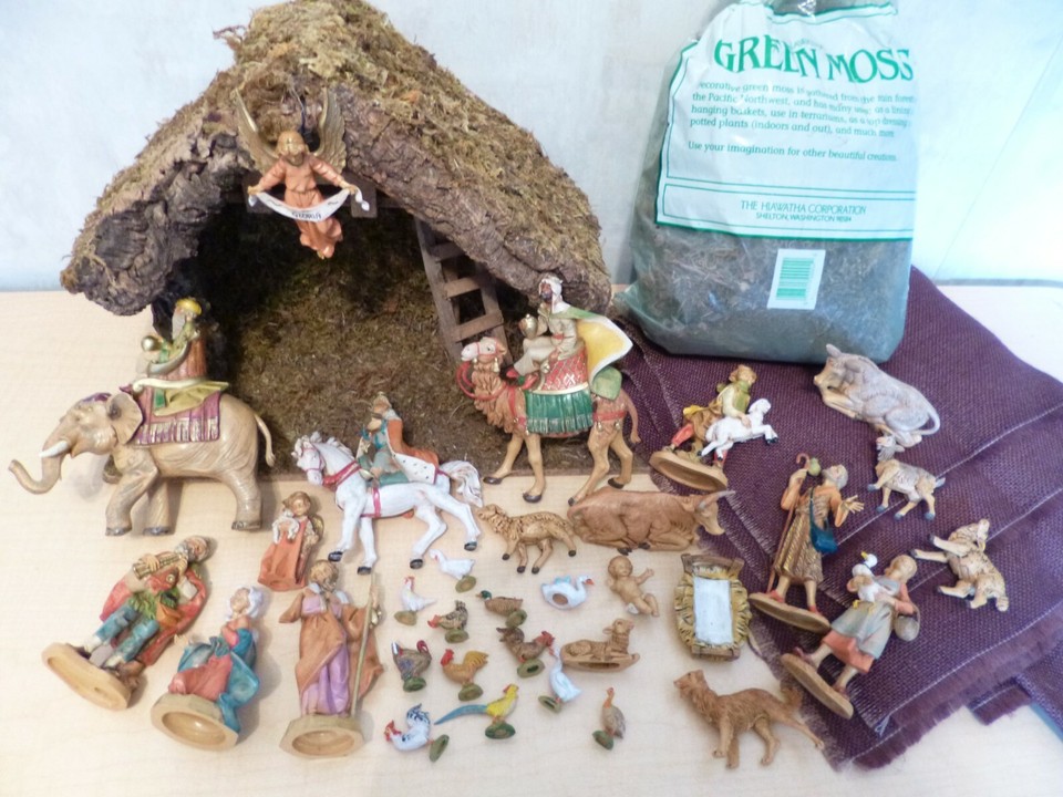 (1995) Fontanini Heirloom Nativity Stable 5" w/ 30 Figures PLUS ...
