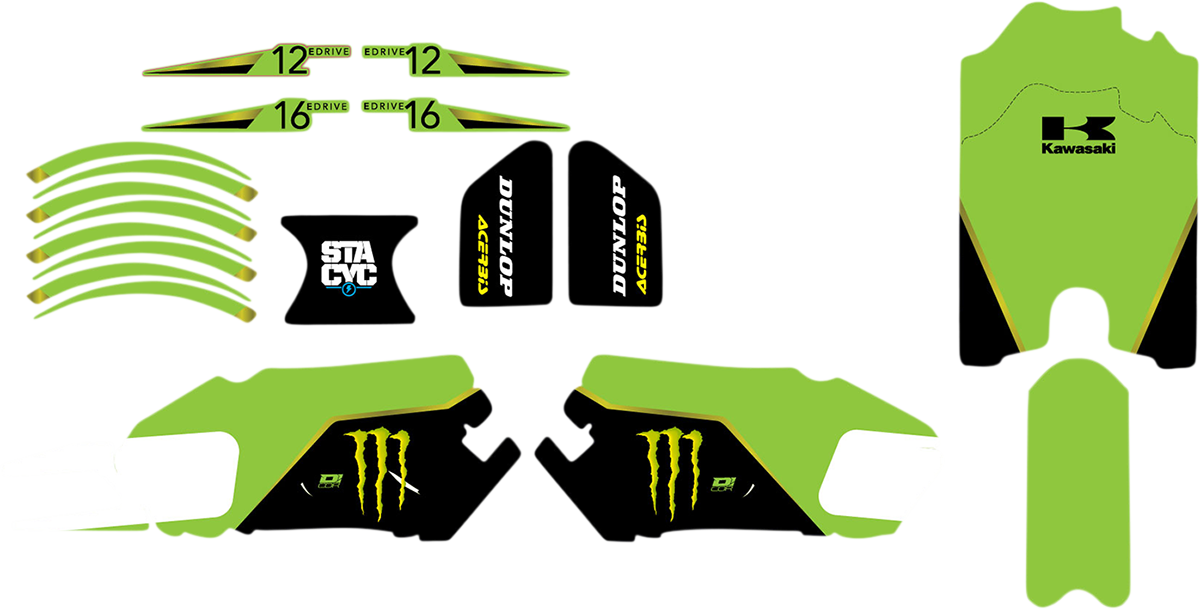 D'Cor Visuals Graphic Kit Stacyc Monster Graphic Kit Stacyc 12" & 16 ...