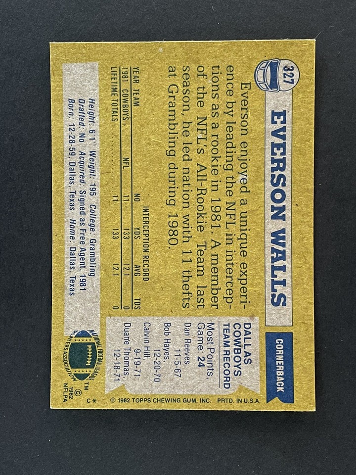 1982 Topps - #327 Everson Walls (RC) | eBay