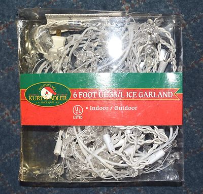 6-FT 35-Light ICE GARLAND 72" CLEAR LIGHTS w/ ICE CUBES Kurt Adler ...