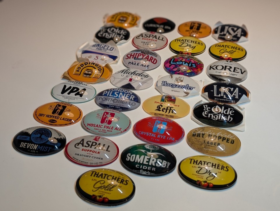 Brewery Pump Clips Bundle (X29) Oval & Round Fish Eye. Breweriana / Man ...