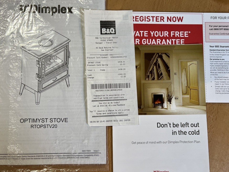 Optimyst Stove RTOPSTV20 Artificial Flame Effect 2KW Electric Heater ...